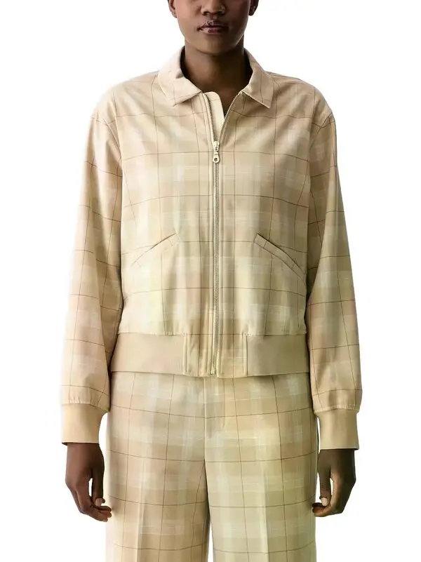 MOS MOSH Checked Zip-up Jacket - Neutrals