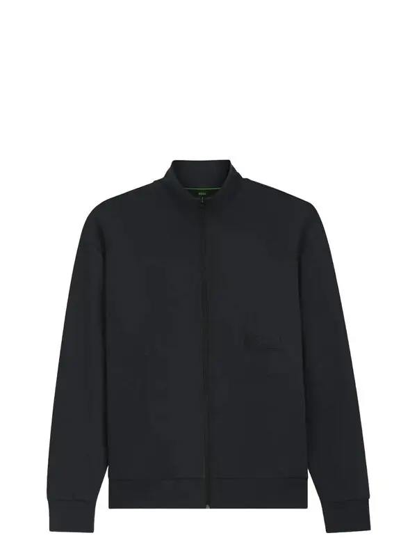 BOSS Logo Patch Zip-up Sweatshirt - Blue