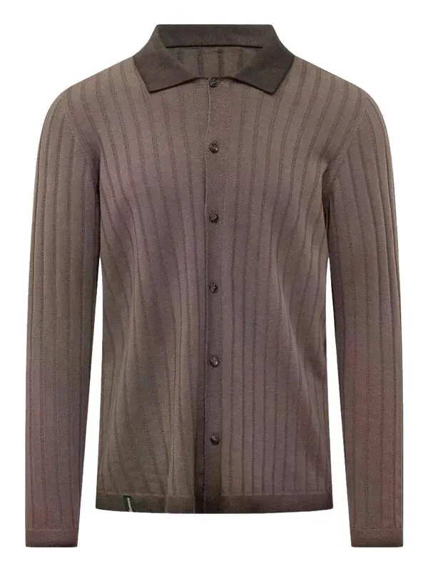 AROVESCIO Ribbed Long-sleeve Shirt - Brown