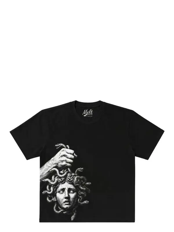 MELT Graphic-print Cotton T-shirt - Black