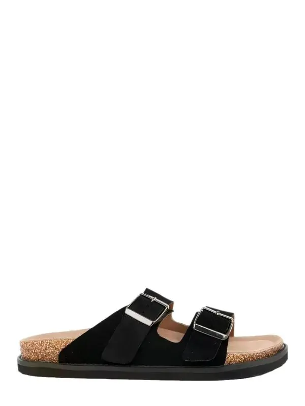SERGIO MORETTI FIRENZE Buckle-fastening Suede Sandals - Black