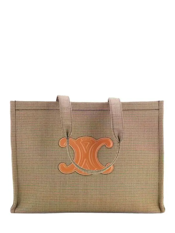 Celine Cabas Thais Fabric With Leather Large Tote Bag - Brown