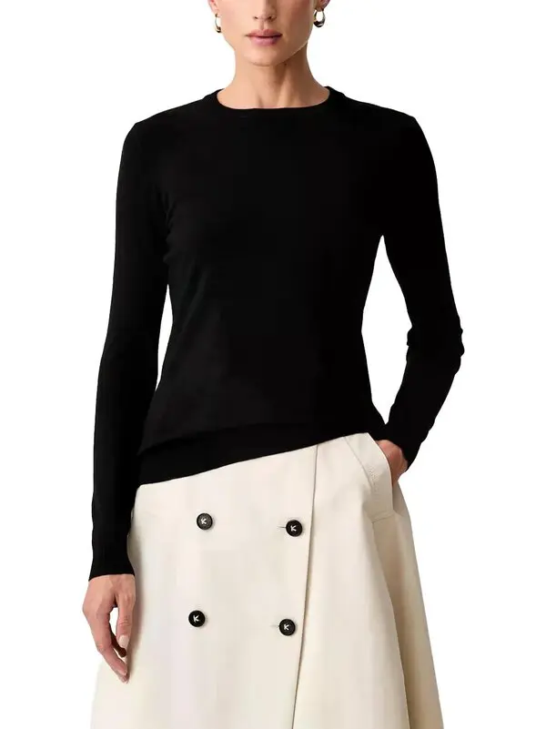 TRUSSARDI Fine-knit Round-neck Sweater - Black