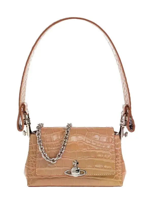 VIVIENNE WESTWOOD Hazel Croc-effect Mini Tote Bag - Brown