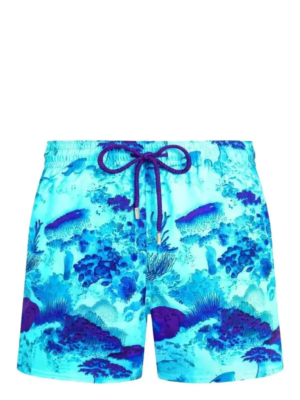 Vilebrequin Coral-print Swim Shorts - Blue