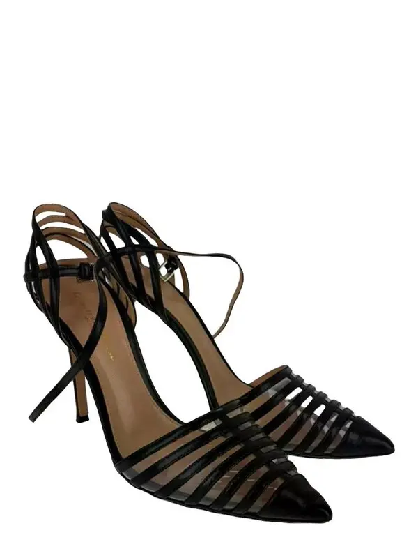 GIANVITO ROSSI Caged Ankle-strap Pumps - Black