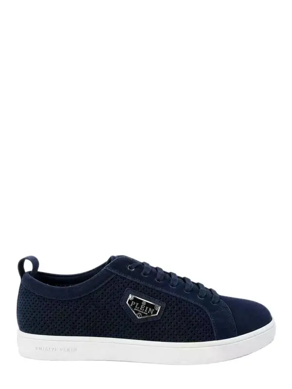 Philipp Plein Perforated Suede Low-top Sneakers - Blue