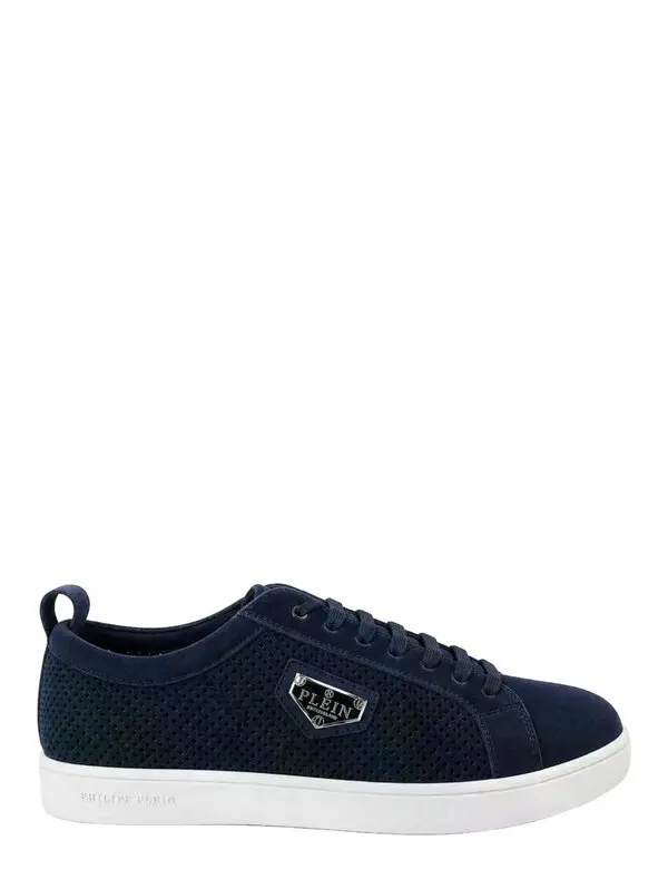 Philipp Plein Perforated Suede Low-top Sneakers - Blue