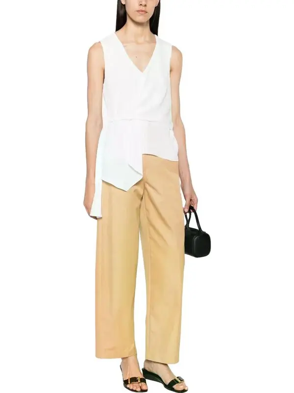 Patrizia Pepe Asymmetric Wrap Blouse - White