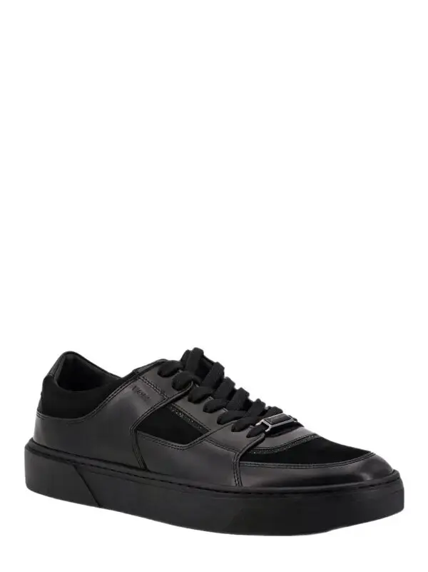 BOSS Rhinestone-embellished Leather Sneakers - Black