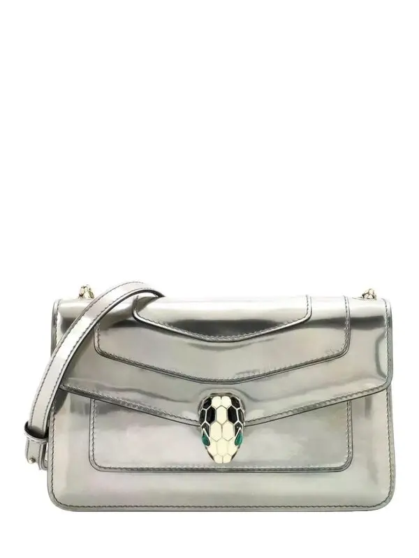 BVLGARI Serpenti Forever Patent Small Shoulder Bag - Metallic
