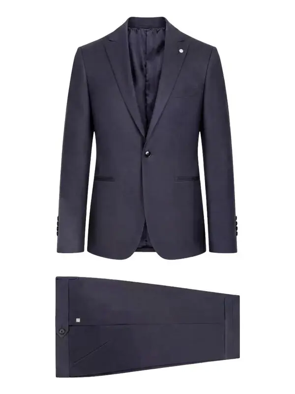 LUIGI BIANCHI MANTOVA Single-breasted Notched-lapel Suit - Blue