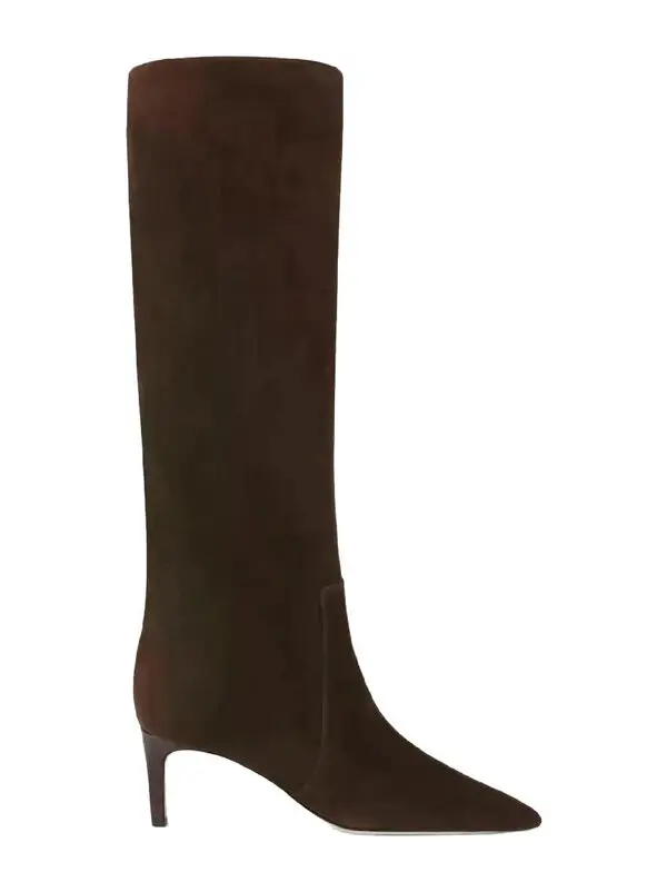 Paris Texas Pointed Suede Knee High Boots - Brown