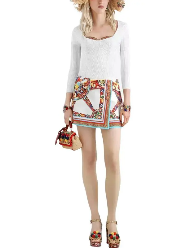Dolce & Gabbana Viscose Rib-knit Pullover - White