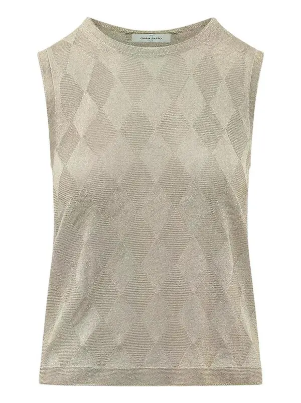 GRAN SASSO Argyle Knit Top - Neutrals