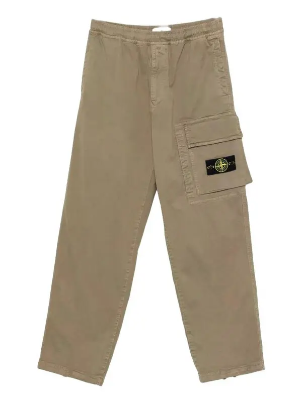 Stone Island Logo Patch Cargo Trousers - Neutrals