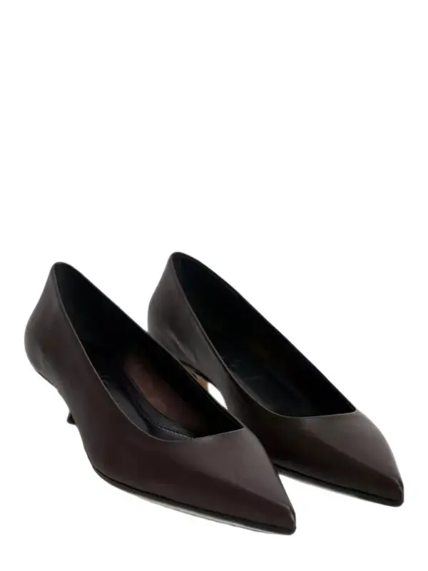 AeydĒ Cari Pointed-toe Kitten Heel Pumps - Brown