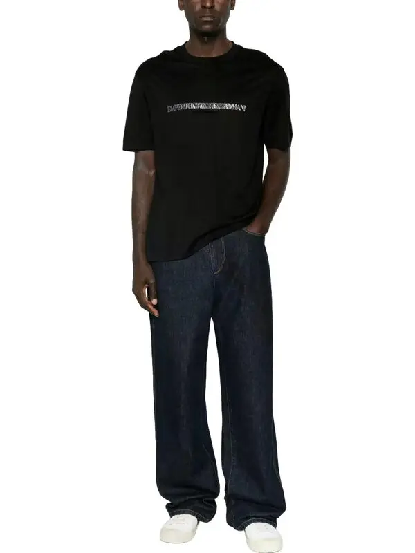 Emporio Armani Logo-print Short-sleeve T-shirt - Black
