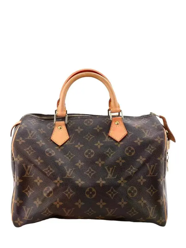 LOUIS VUITTON Speedy Handbag Monogram Canvas 30 Satchel - Brown