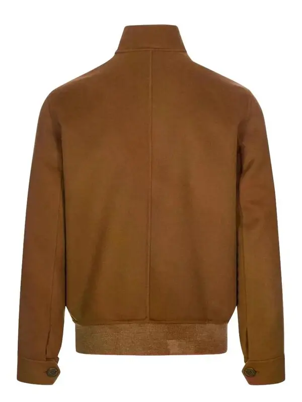 Canali Zip-up High-neck Jacket - Brown