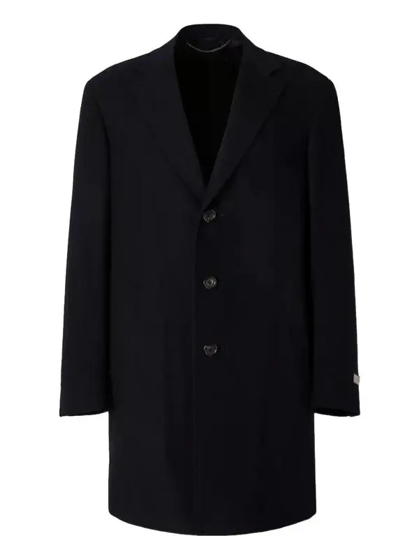 Canali Single-breasted Notched-lapel Coat - Blue