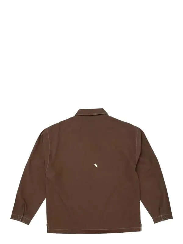 SATTA Drop Contrast-stitch Overshirt - Brown