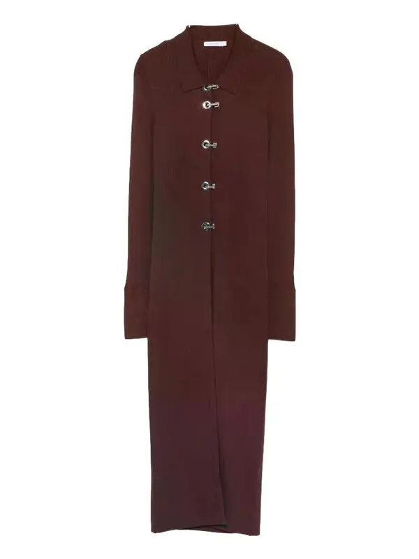 Patrizia Pepe Ribbed Toggle-fastening Cardigan - Brown
