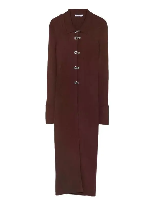 Patrizia Pepe Ribbed Toggle-fastening Cardigan - Brown