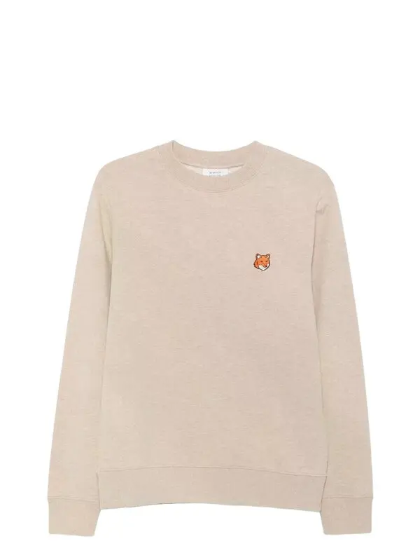 Maison Kitsuné Fox Head Crewneck Sweatshirt - Neutrals