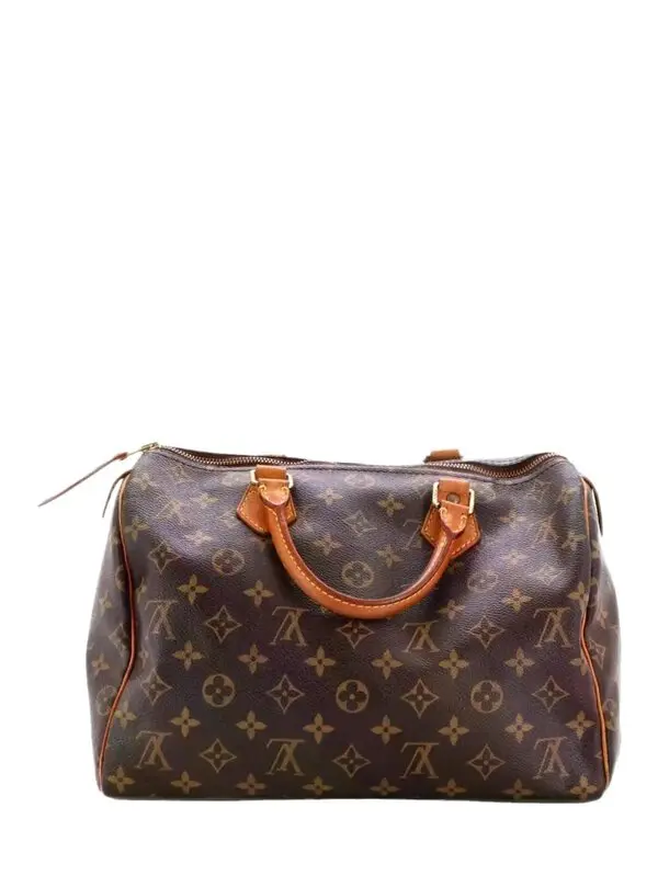 LOUIS VUITTON Monogram Speedy 30 Satchel Handbag - Brown