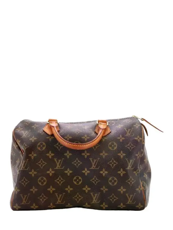 LOUIS VUITTON Monogram Speedy 30 Satchel Handbag - Brown