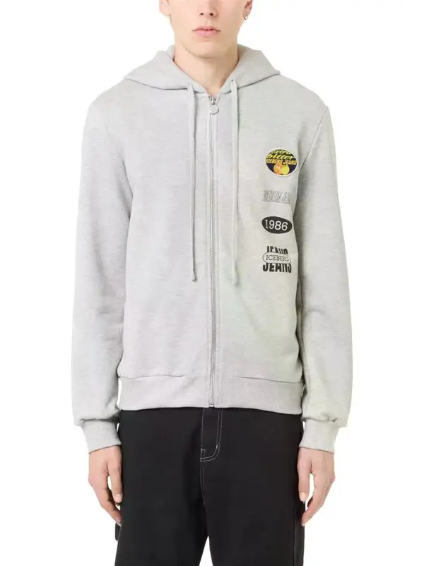 Iceberg Zip-up Hoodie With Logo Patch - Grey