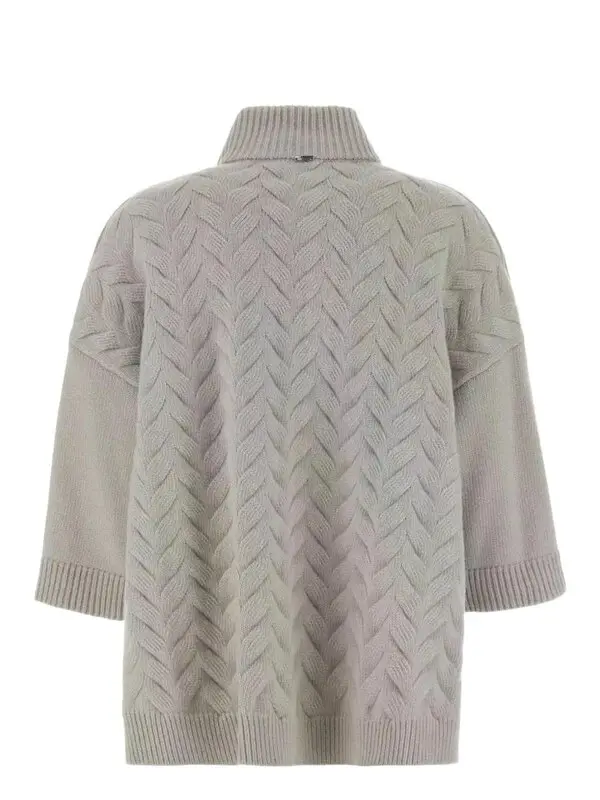 Herno Cable Knit High Neck Jacket - Grey
