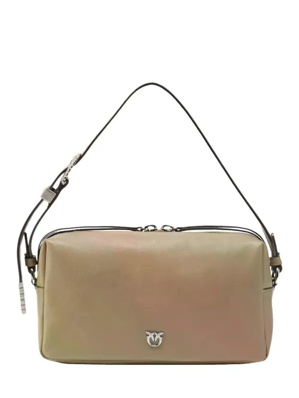 Pinko Love Birds Leather Shoulder Bag - Neutrals