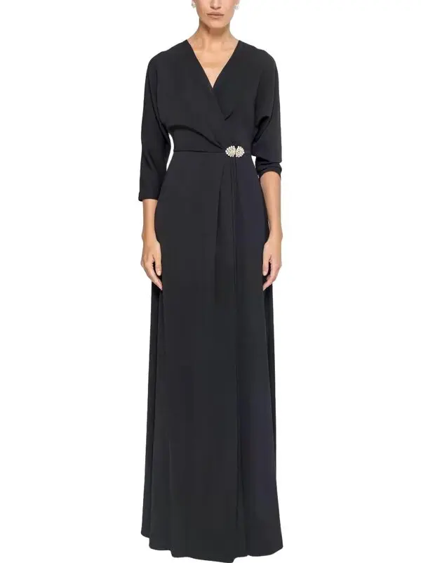 NISSA Crystal-embellished Maxi Dress - Black