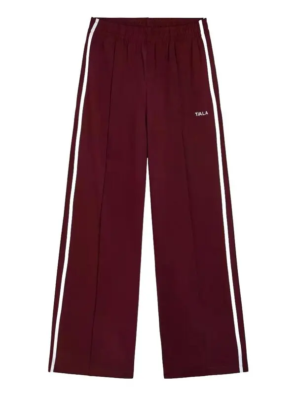 TALA Side-stripe Pintuck Track Pants - Red
