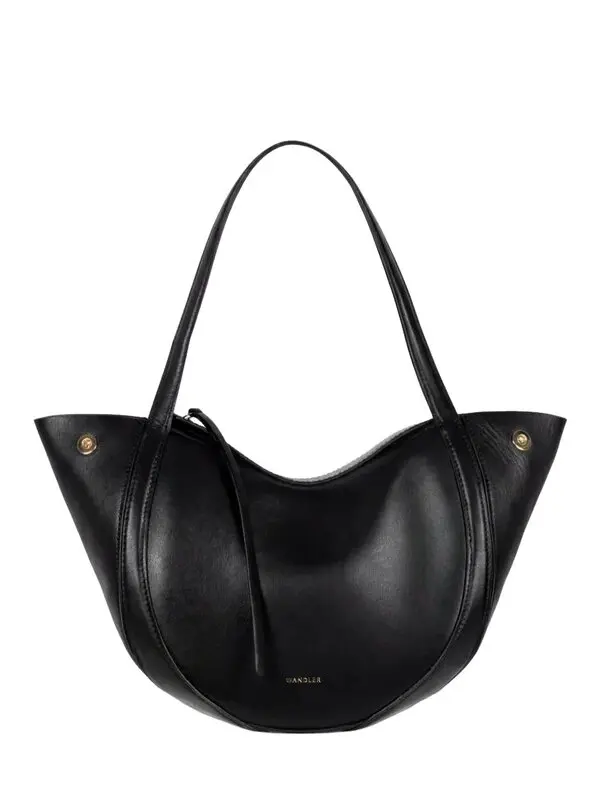 WANDLER Lin Mini Calf Leather Tote Bag - Black