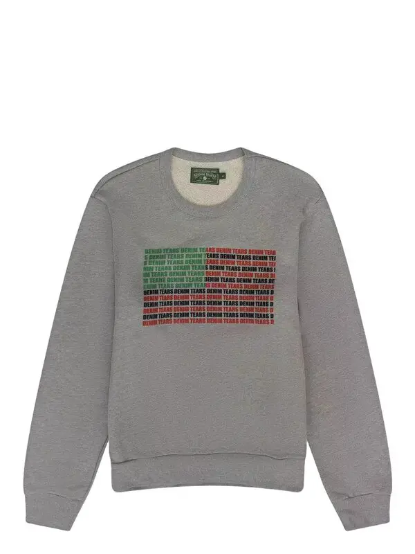 DENIM TEARS Logo Print Crew Neck Sweater - Grey