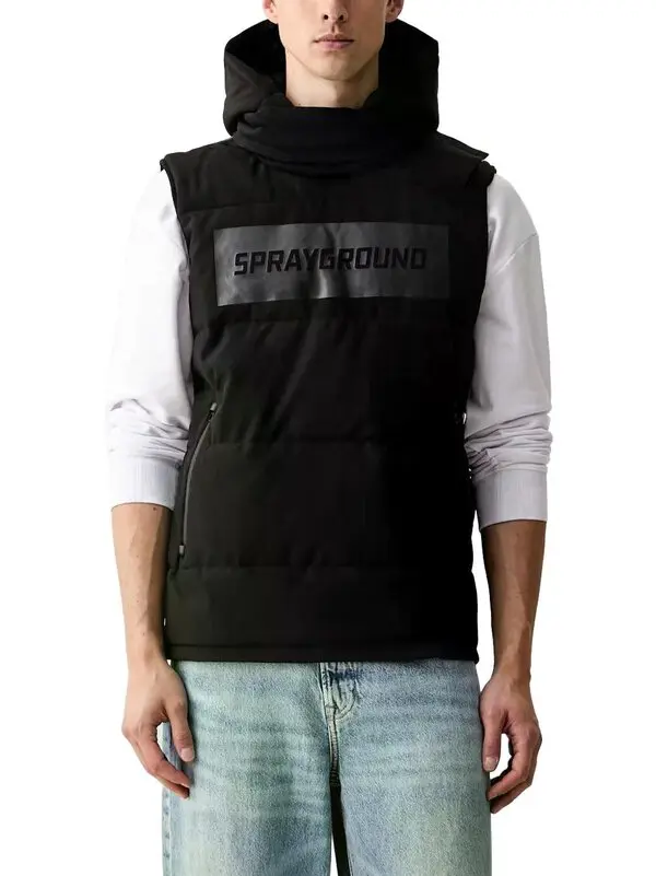 SPRAYGROUND Padded Gilet With Logo Print - Black
