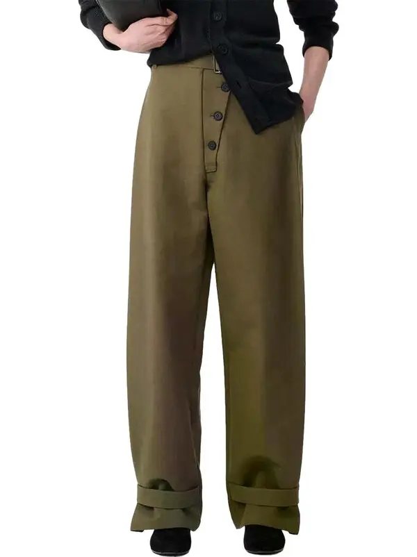 Studio Nicholson Belted Adjustable-hem Trousers - Green