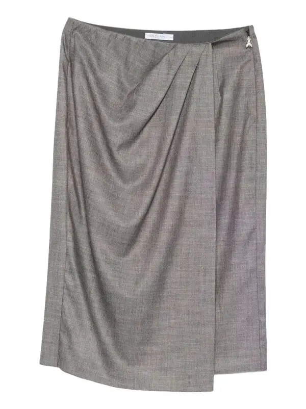 Patrizia Pepe Draped Midi Skirt - Grey