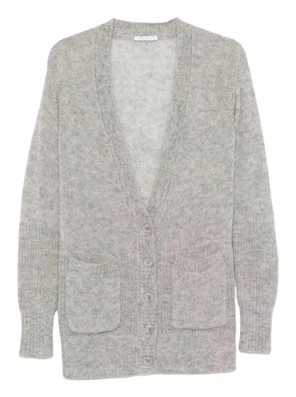 Patrizia Pepe Fine Knit V-neck Cardigan - Grey