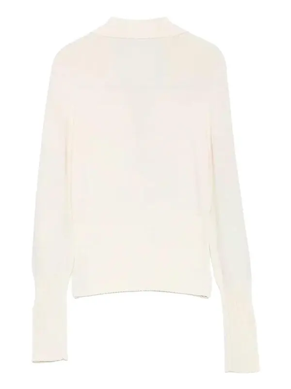 Patrizia Pepe Ribbed-knit T-bar Cardigan - White