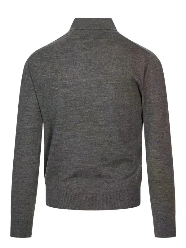 Canali Long-sleeve Polo Shirt - Grey