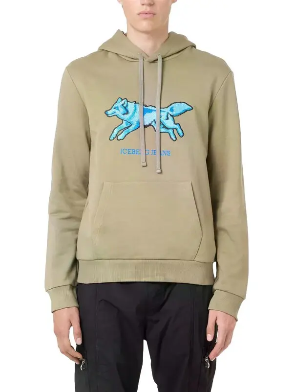 Iceberg Embroidered Hoodie - Green