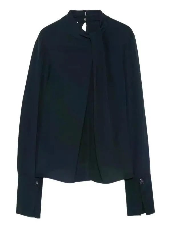 Patrizia Pepe Draped Collar Blouse - Blue