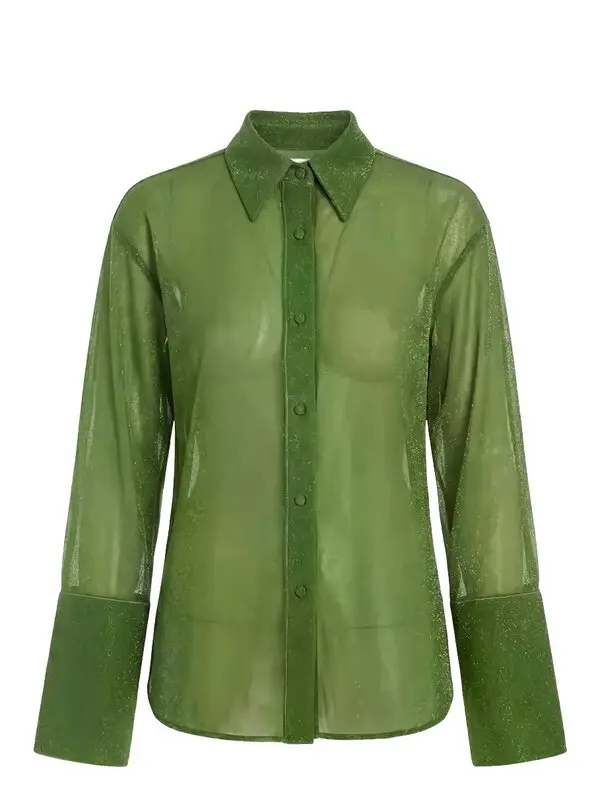 Oseree Lumière Lurex Shirt - Green