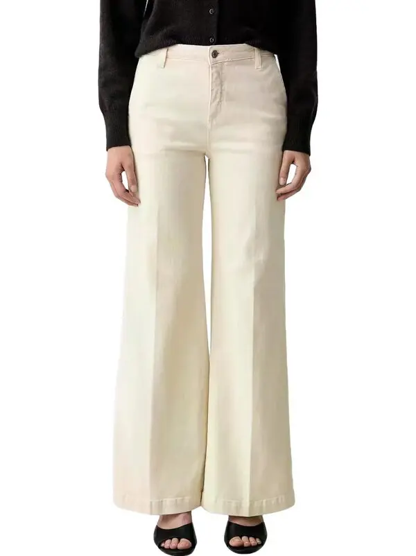 VICOLO Logo-patch Flared Jeans - Neutrals