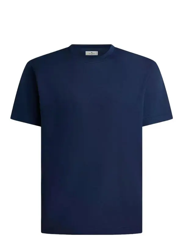 Etro Plain-coloured Cotton And Modal T-shirt - Blue