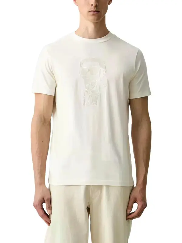 Karl Lagerfeld Ikonik-embroidered T-shirt - Neutrals